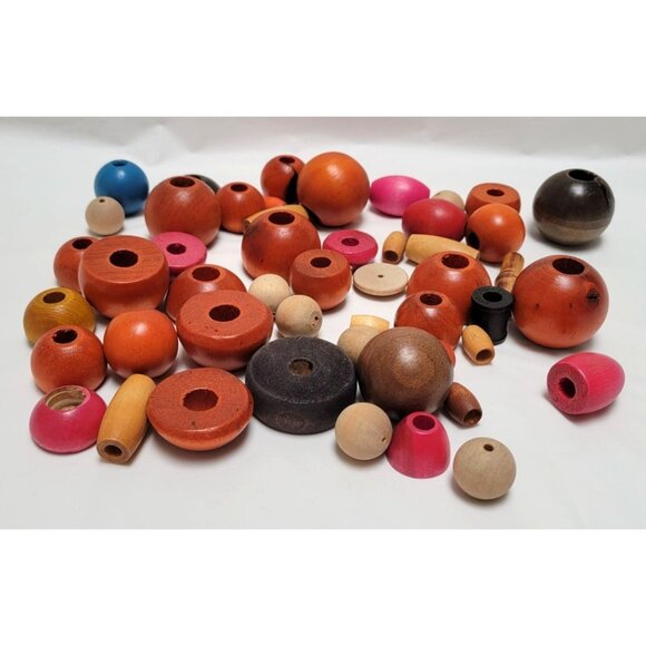 Unbranded | Office | Lot Of 53 Vintage Mixed Assorted Wooden Beads For ...
